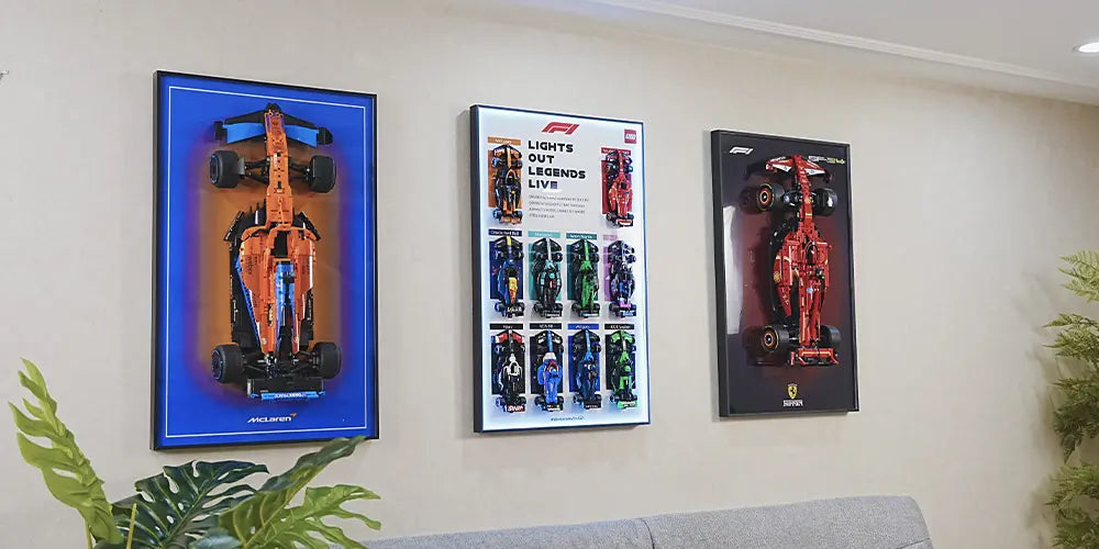 Lego Speed Champions Series F1 Wall Mount Showcase: Display Your 10-Te