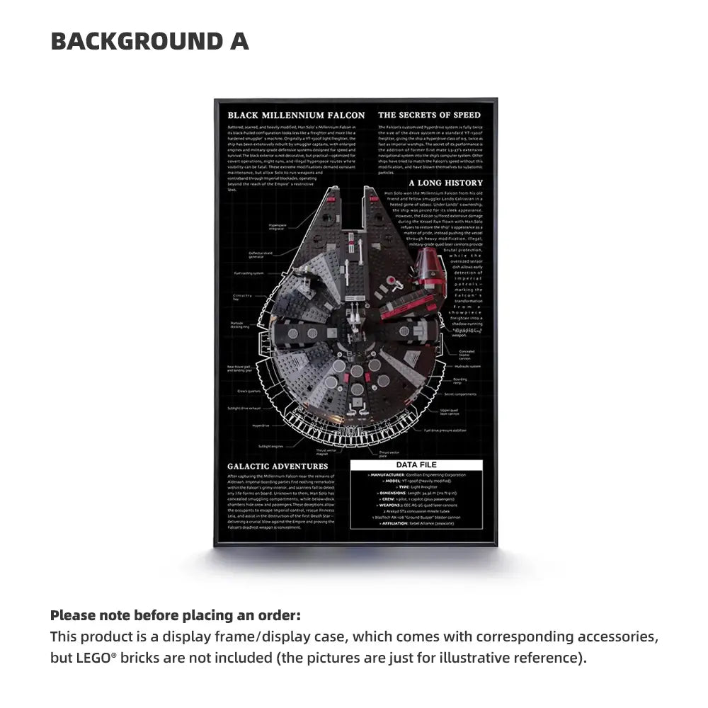Wall Display Frame for LEGO® Star Wars™ Dark Millennium Falcon (75389 ...